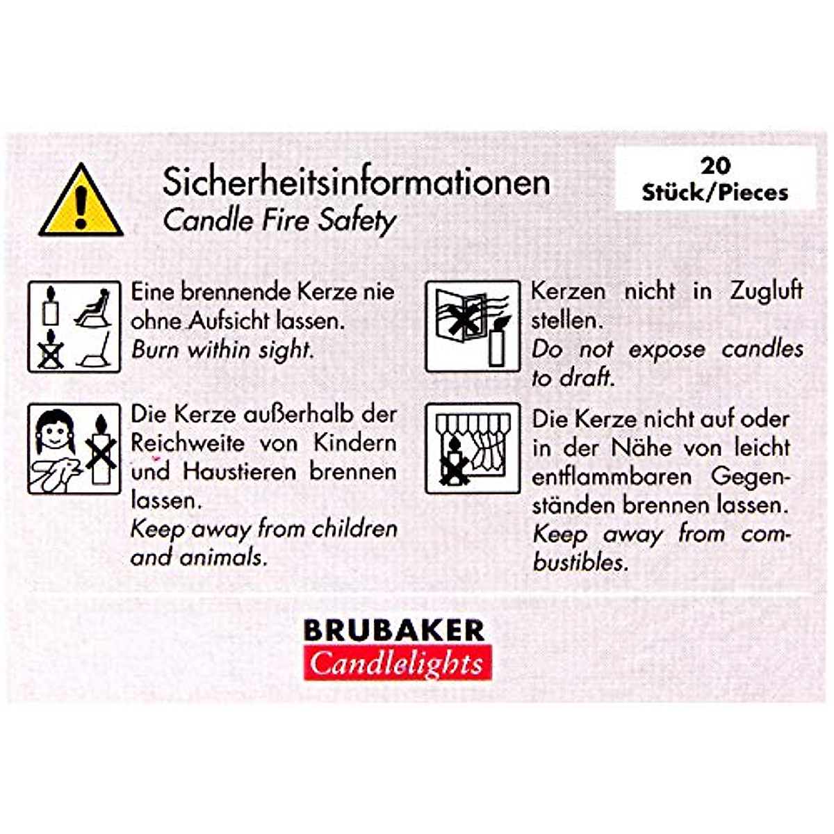 BRUBAKER 100% Beeswax Tree Candles - Pack of 20 - Honey Colored - 3¾ x ½ Inches (9.5 x 1.27cm) - Made in Europe - Pyramids, Carousels & Chimes