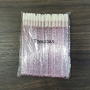 100 Disposable Lip Brushes, Lipstick Applicator, Lip Gloss Wands Pink Tbestmax