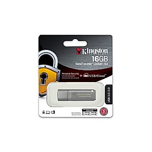 Kingston Digital 16GB Data Traveler Locker + G3, USB 3.0 with Personal Data Security and Automatic Cloud Backup (DTLPG3/16GB)