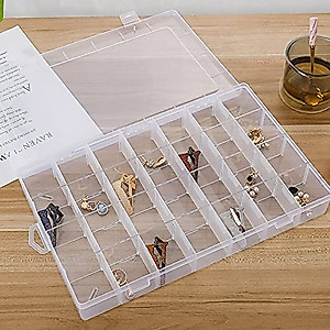 DBYLXMN 36 Jewelry Storage Hard Plastic Box Lattice Removable Partition Transparent Housekeeping & Organizers Fab Clothes Storage