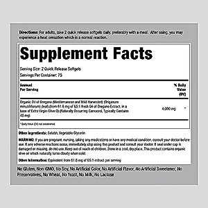 Piping Rock Oregano Oil Capsules 4000mg | 150 Softgel Pills | Herbal Supplement | Non-GMO, Gluten Free