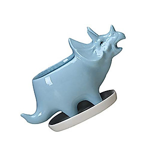 Happyyami 1PC Flower Pot Mini Succulent Container Pot with Drainage Tray Ceramic Fairy Garden Pot Mini Succulent pots Animal Bonsai Holder Artificial Bonsai Artificial Cactus Outdoor Plant