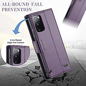 Samsung Galaxy S20 FE 5G Wallet Case,Magnetic Stand Flip Protective Leather Case Purse Style with RFID Blocking Card Holder Case Wallet for Samsung Galaxy S20 FE 5G 6.5 inch (Fashion Purple)
