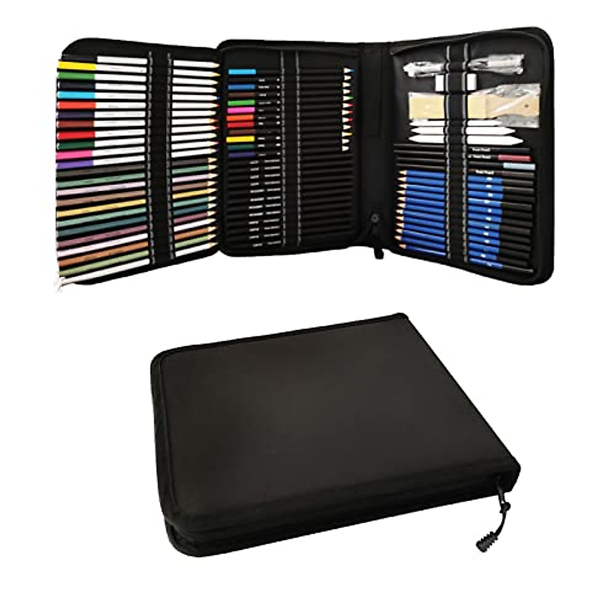 Pssopp Drawing Sketching Pencils Set 71Pcs Artist Colouring Pencils Sketching Set Art Supplies Art Kit for Artist Beginners Kids Adults