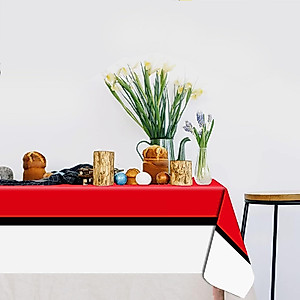 VDESFUEBY Red Ball Birthday Party Tablecloths 3 Pieces Cartoon Themed Table Cover Plastic Disposable Rectangle Table Cover for Boy Kid Girl Baby Shower Birthday Party Supplies- 54" x 108"