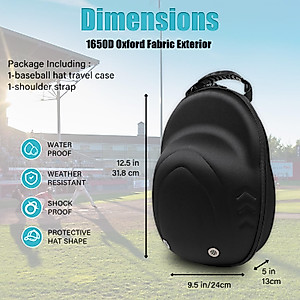 SLINRKE Hat Travel Case - Hard Hat Case for Baseball Caps, Hat Carrier Case with Carrying Handle & Shoulder Strap, Hat Organizer Protects Up To 6 Hats - Perfect for Traveling & Home Storage