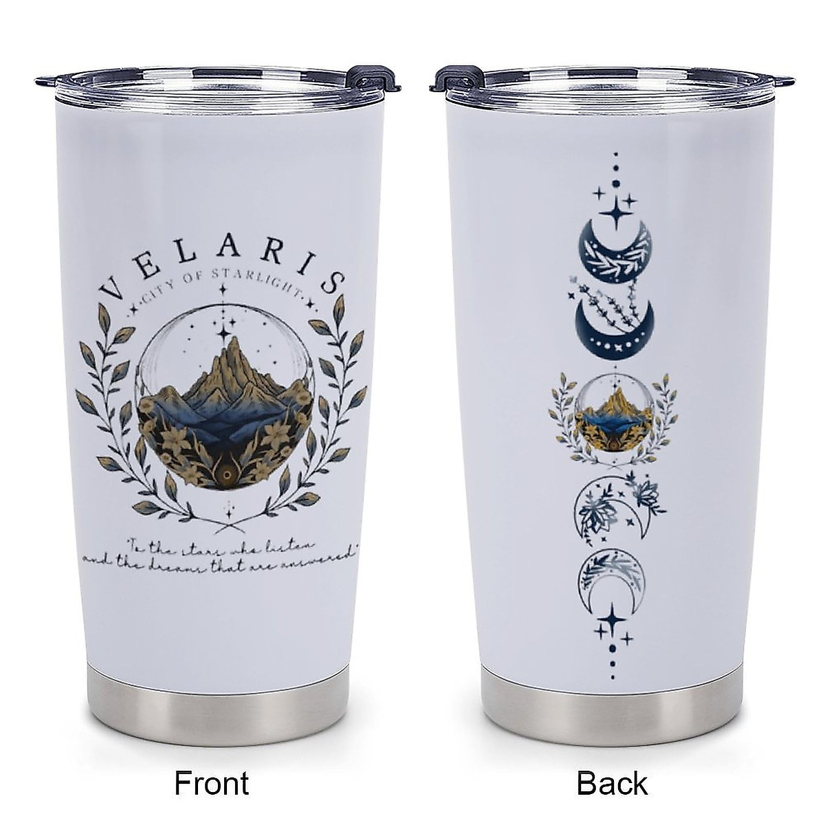 Velaris City Of Starlight Tumbler Acotar The Night Court Bookish 20 Oz Stainless Steel Insulated Tumblers with Lid And Straw Bookish Acotar Travel Coffee Mug Gifts