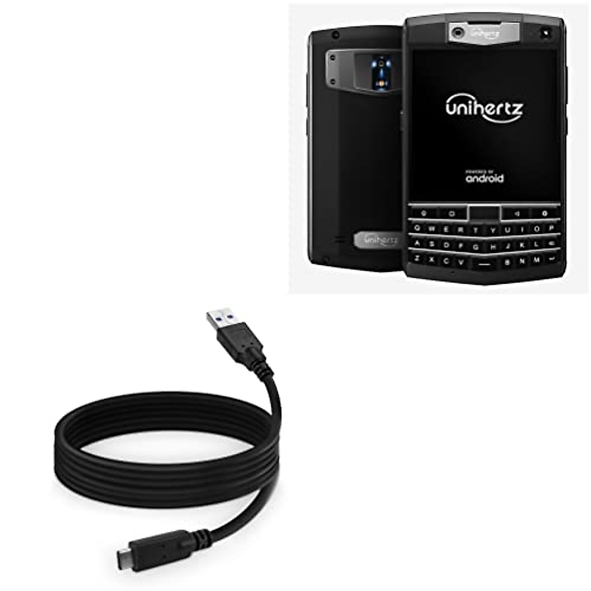 BoxWave Cable Compatible with Unihertz Titan (Cable by BoxWave) - DirectSync - USB 3.0 A to USB 3.1 Type C, USB C Charge and Sync Cable for Unihertz Titan - 6ft - Black