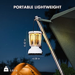 Mesqool Lanterns for Power Outages 650LM, LED Lantern Flashlight Battery Powered Rechargeable 6000 Solar Crank, Camping Essentials with USB C Cable