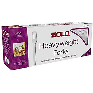 SOLO Plastic Forks, White, 500 Ct Tej