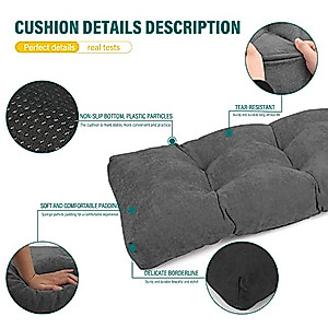 mudilun Bench Cushion,Indoor Anti-Slip Patio Seat Cushion, Kitchen Furniture Chair Cushions for Floating Windows, Rocking Chairs, Dining (36x14x4, 【Chenille】 Drak Grey)