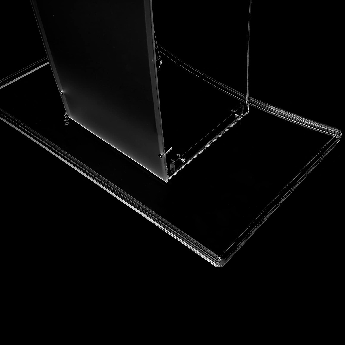 YIYIBYUS Mobile Detachable Acrylic Transparent Curved Podium for Speeches, Opening Ceremonies, Celebrations and Other Occasions,Countertop Size 60x40cm,Easy Assembly Required (Arc)