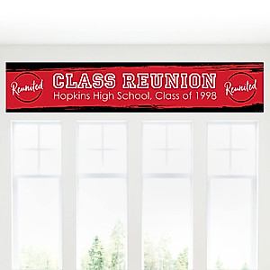 Big Dot of Happiness Personalized Reunited Red - Custom School Class Reunion Party Decorations Party Banner