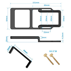 FEICHAO Camera Gimbal Conversion Splint Stabilizer Compatible for DJI Zhiyun Feiyu MOZA DJI, Gopro Hero 9 8 7 6 5 (Metal)
