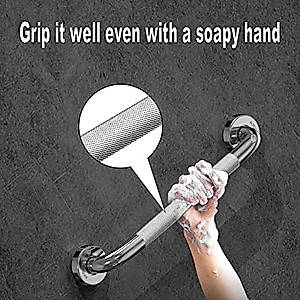 LZPTYYSN 2 Pack 16 Inch Grab Bars for Elderly for Wall, Anti-Slip Handicapped Grab Bars, Stainless Steel Bathroom Grab Bar