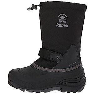 Kamik Girl's Waterbug5 Snow Boot, Black/Charcoal, 2 Medium US Little Kid