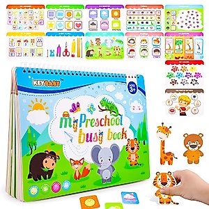 Busy Book for Toddlers Montessori Toys for 1 2 3 4 Year Old, Preschool Learning Activities Binder Montessori Toys for Toddlers, Quiet Books for Toddlers Travel, Birthday Gifts for 1 2 3 4 Boys& Girls