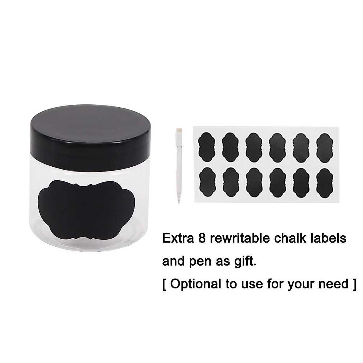 zmybcpack 20 pack 2 OZ Round Clear Plastic Slime Jars With Lids, PET Containers, Storage Jars, Travel Jars For Cosmetic, Makeup, Organization