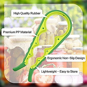 Draduo Jar Opener|5 in1 Bottle Gripper Opener | 5 in1 Multi Bottle Opener | with Silicone Handle Easy to Use for Weak, Senior, Arthritis Hands.
