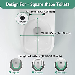 Gavilion Square Slow Close Toilet Seat, White PP Toilet Seat with Top Fixing Hinge, Quick Release Easy Cleaning, Rectangular Toilet Lid