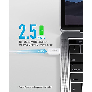 Anker USB C Cable, Powerline III USB-C to USB-C Cable 2.0(60W 10ft), USB C Fast Charging Cable for MacBook Pro 2020, iPad Pro 2020, Switch, Samsung Galaxy S20 Plus S9 S8 Plus, Pixel, and More (White)