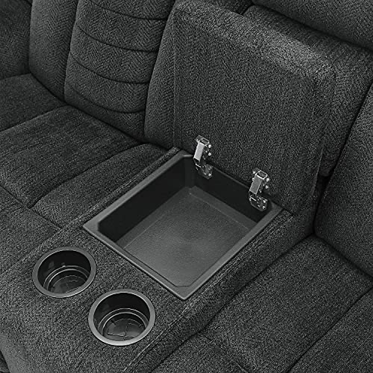 Lexicon Huddart Fabric Double Manual Reclining Loveseat, 79.5" W, Charcoal Gray