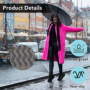 3 Pairs Silicone Shoes Covers Rain Boots Reusable Waterproof Shoe Covers Non Slip Overshoes Unisex Shoe Protectors for Women Men, Black White Gray (Large)