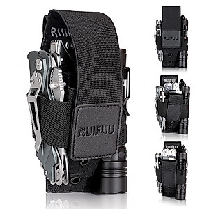 Multitool Sheath for Belt, Molle Flashlight Holder, Universal Sheath Tool Holder, Tactical Carrying Case Men’s Waist Pocket, Carpenter, Handyman, Rescue Essential Tool Storage