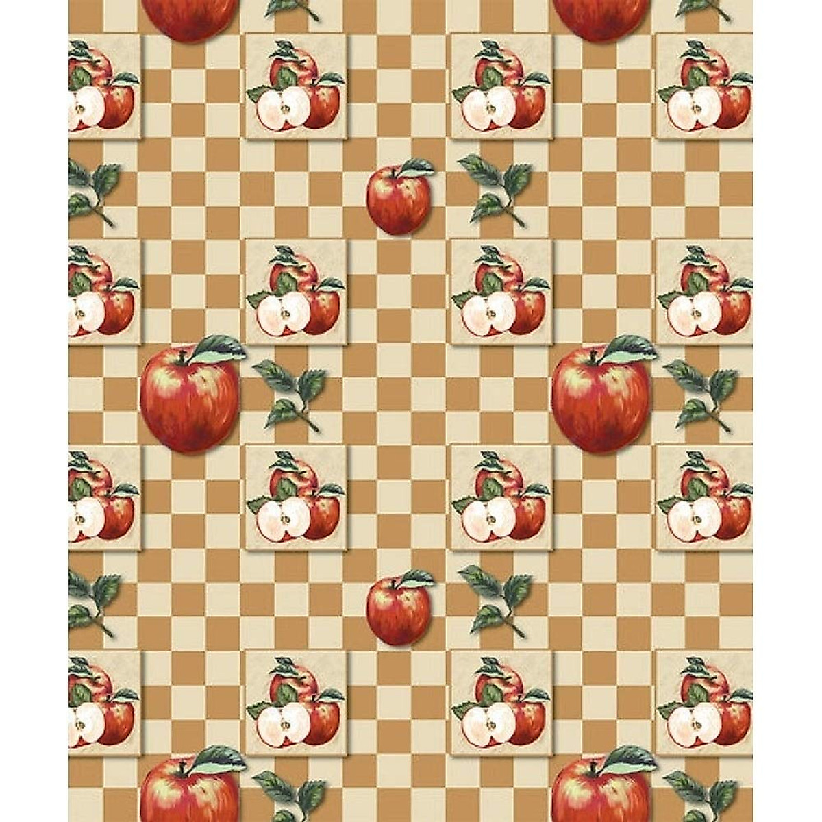 Magic Cover Vinyl Top Non-Adhesive Shelf Liner 12-inch 5-feet Apple Check Pack of 6 Multi Color