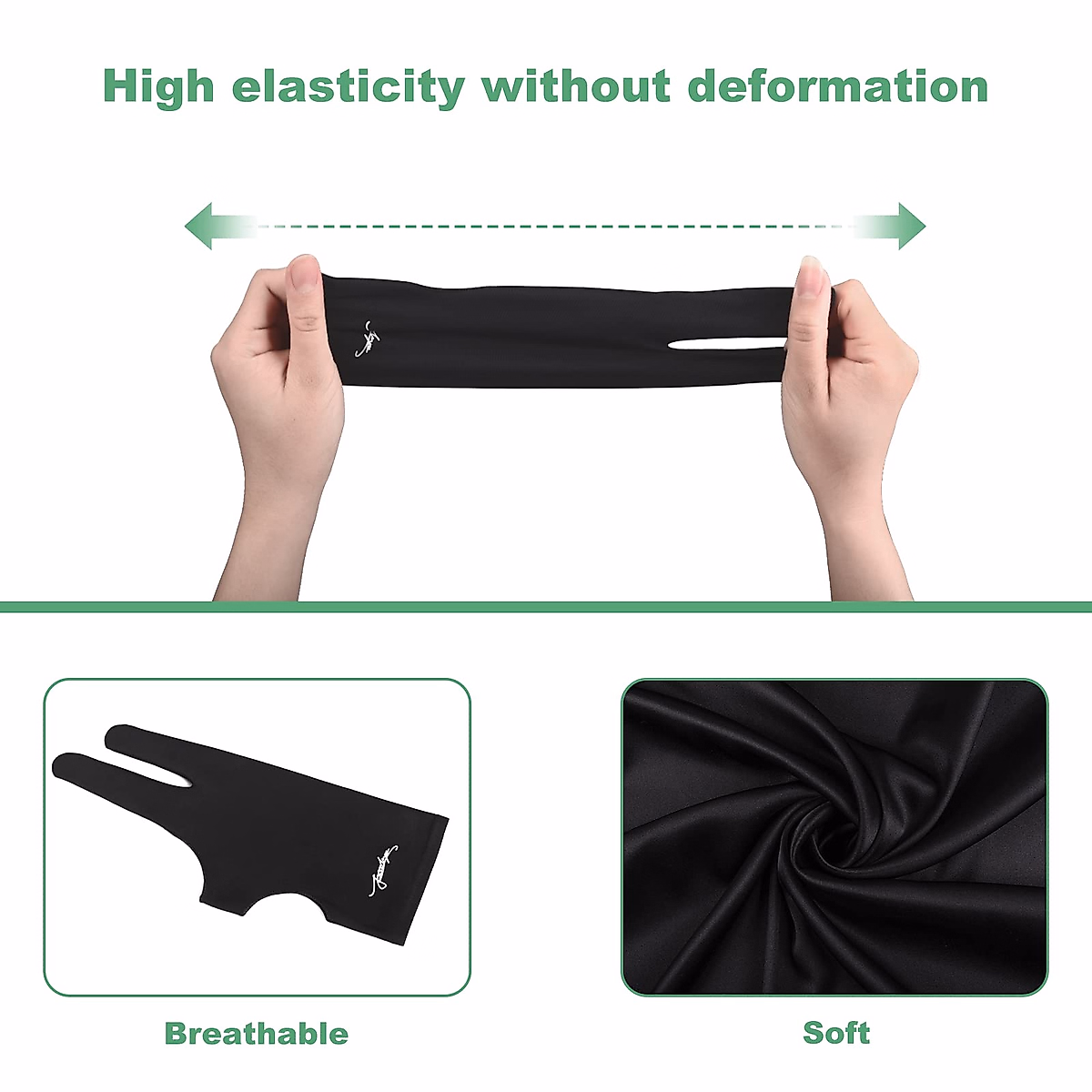 Joinliyu Digital Drawing Glove Right Hand for ipad, Paper Sketching,2 Pack Artist Glove for Drawing Tablet,Two Finger Art Glove Left Hand,Smudge Guard,Medium