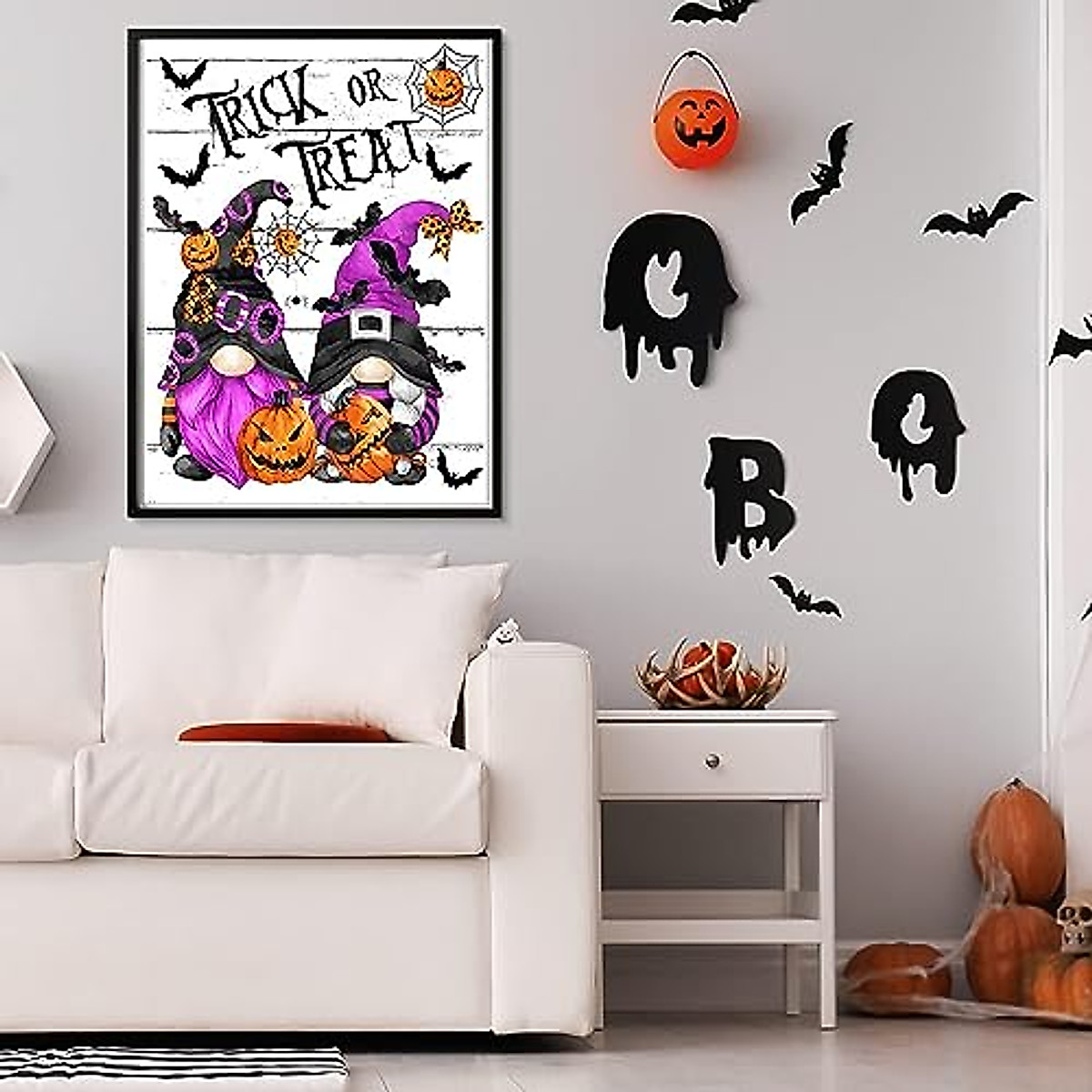 Halloween Cross Stitch Kits for Adults-Gnomes Stamped Cross Stitch Kits Needlepoint Counted Cross Stitch Kits for Beginners Adults Patterns Dimensions Embroidery Kits Arts and Crafts (11CT)