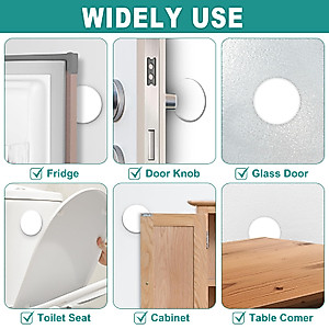 GroTheory Door Stoppers Wall Protector, 4 Pack Large 3.15" Silicone Door Knob Wall Protectors with Strong Self Adhesive, Door Handle Bumper Door Stops for Wall Guard Protection