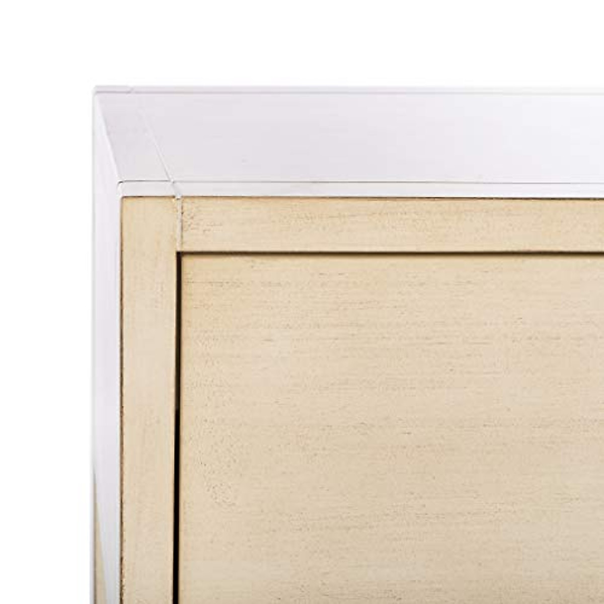 Safavieh Home Collection Yudi Antique White and Gold 1-Drawer Nightstand