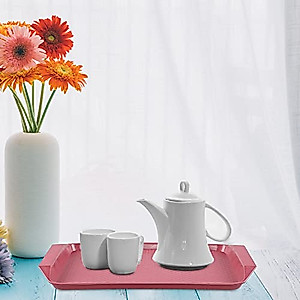 Leendines Plastic Food Serving Trays, 6 Packs Cafeteria Trays