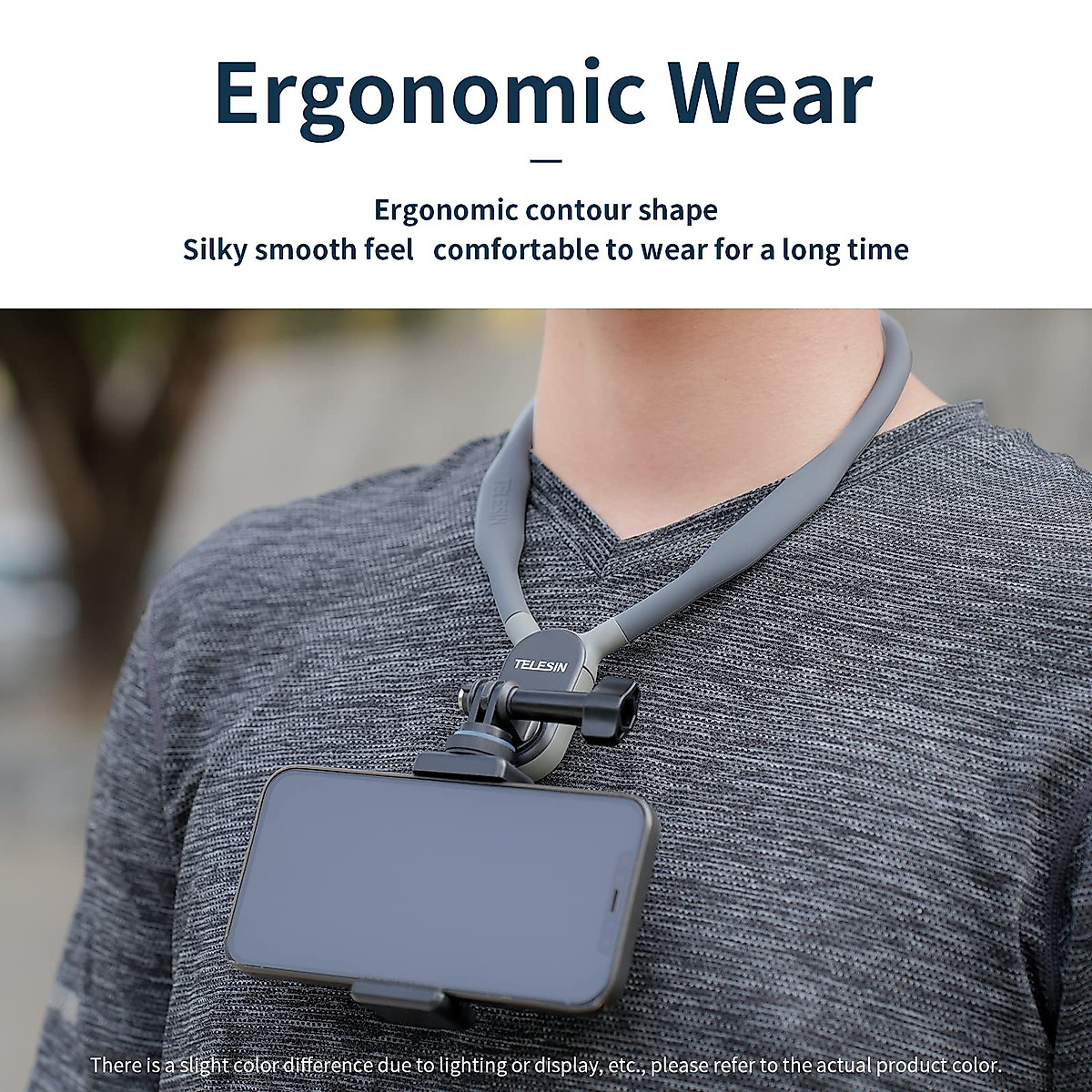 TELESIN Long Neck Mount Necklace Holder Lanyard Strap w Vertical Adapter, Chest Shoulder Head POV Selfie Body Attachment for GoPro Max Hero 12 11 10 9 8 7 Insta360 X3 GO 3 DJI Action 3 4 Accessories