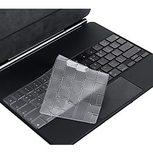 CaseBuy Ultra Thin Keyboard Cover for Apple iPad Air 13-inch (M2 2024) & M2 iPad Pro 12.9 inch 2022 2021 2020 Release with Magic Keyboard(6th 5th 4th Gen), iPad Pro 12.9 Accessories Protective Skin