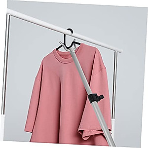 SHOWERORO 1pc Closet Clothes Rail Heavy Duty Shelves Pant Hooks for Closet Adjustable Hitch Metal Clothesline Pole Clothesline Poles for outside Clothesline Poles Outdoor Cloth Hanger Pole