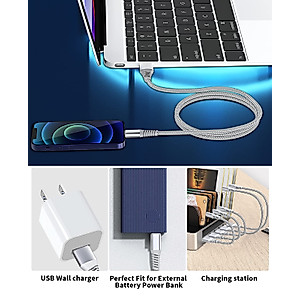 iPhone Charger, [MFi Certified] Lightning Cable 3Pack 8inch Nylon Braided iPhone Charger Cable 2.4A Short USB Fast Charging Data Sync Transfer Cord for iPhone 14 13 12 11 XS XR X 8 7 iPad iPod