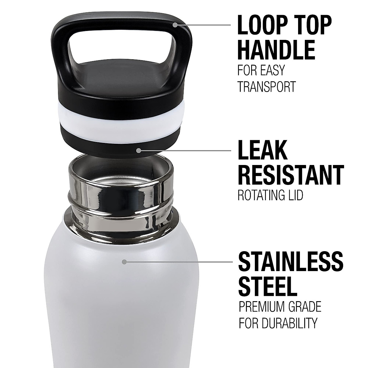 Teenage Mutant Ninja Turtles TMNT OFFICIAL TMNT Turtle Group 24 oz Insulated Canteen Water Bottle, Leak Resistant, Vacuum Insulated Stainless Steel with Loop Cap