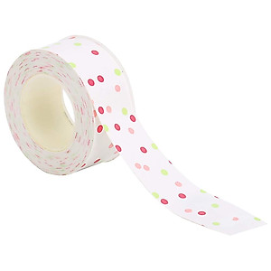 2 Packs Label Tape for KINGJIM LR5C Labeler Thermal Paper Laminated Tape for Office Supplies, 15mm x 4m/0.6inch x 13.1ft, Color Dot on White