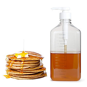 1600ml Simple Press Pump Bottle, Empty Syrup Ketchup Sauces Condiment Containers, Plastic Coffee Syrup Dispenser for Coffee Bar, Coffee Pump Dispenser, Food Dispenser for Home Kitchen