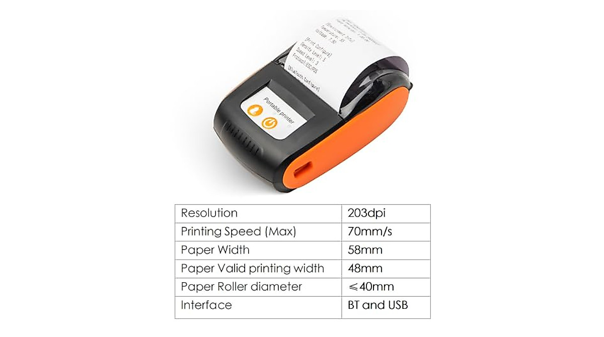 Thermal Receipt Printer MP210 58MM Label Printer Portable Printer for ...