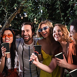 JollyPack 120 Pack 8 oz Paper Coffee Cups, Disposable Coffee Cups, Black Hot Beverage Cups with Ripple Wall Design, Hot Beverage Cups Suitable for Birthday,Party and any occasions