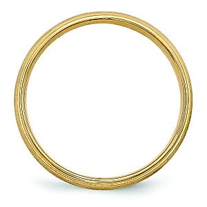Roy Rose Jewelry 14K Yellow Gold Comfort Fit Grooved Step Down Edge Wedding 6mm Band Ring Size 7