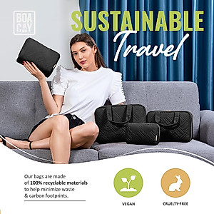 BOACAY Large Makeup Bag, Travel Cosmetic Pouch for Women, Girls & Kids, Zipper Toiletry Organizer for Purse, Kit Case for Accessories, Brushes