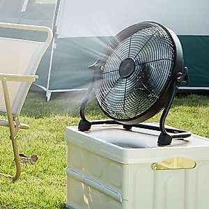 VEVOR 16'' Rechargeable Floor Fan, Portable Quiet Personal Fan for Home or Office, 360 Degree Manual Pivoting Head, Stepless Speed Regulation High Velocity, Heavy Duty Metal Industrial Cordless Fans