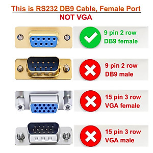 DTech 6 Feet USB to RS232 DB9 Female Serial Adapter Cable Windows 11 10 8 7 Mac Linux Serial to USB 2.0 with Prolific PL2303 Chip