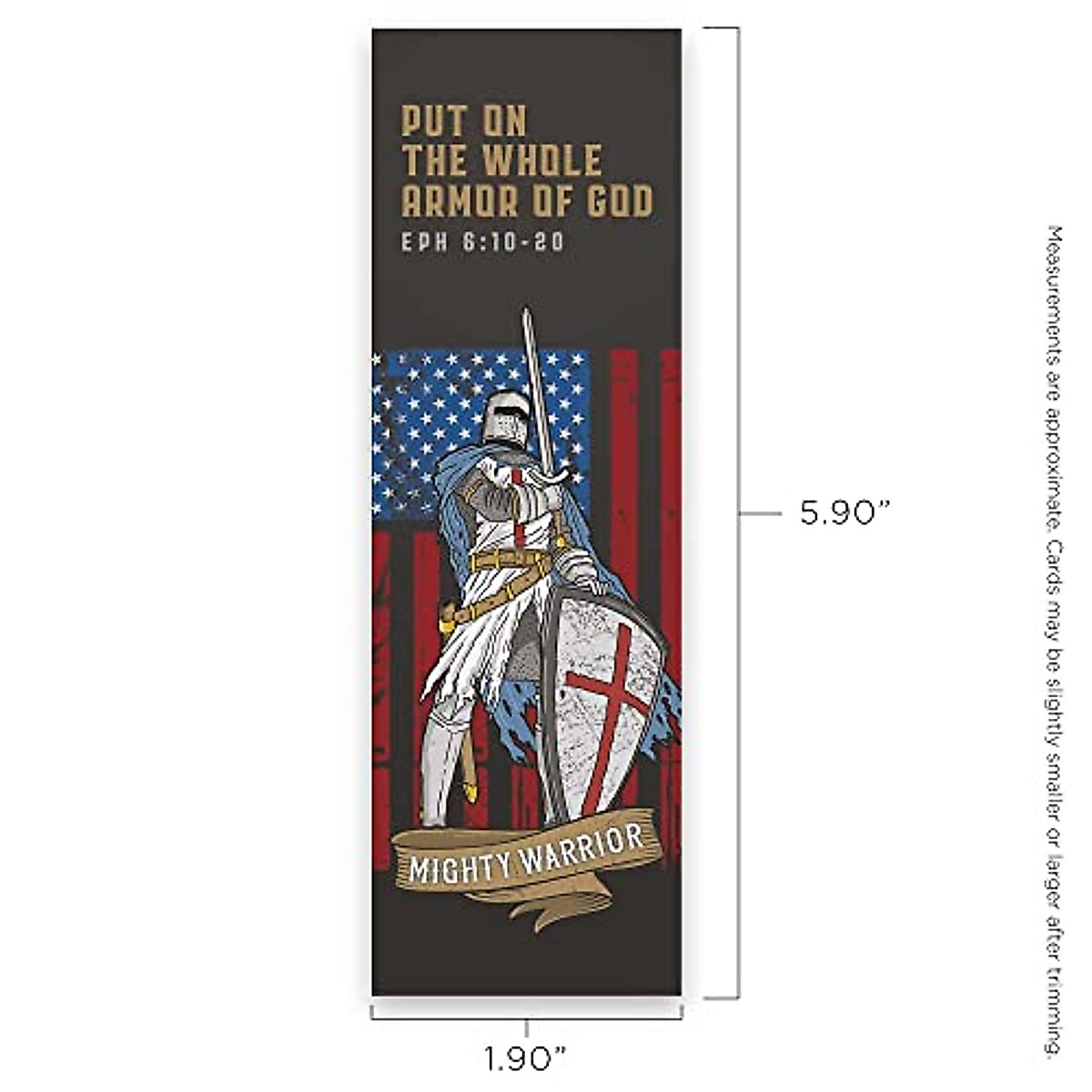 Full Armor of God Bible Bookmarks, Pack of 25 Templar Knight Christian Bible Verse Bookmarkers for Bible Study & Sunday School, Mighty Warrior Faith & Prayer Scripture Card Gifts for Men & Women