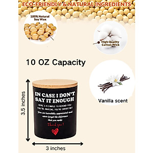 Thank You Candle, Coworker Gifts, Boss Gifts for Women,Vanilla Natural Soy Wax Candle, Thank You Gifts for Women, Appreciation Gifts for Coworkers