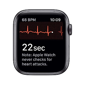 Apple Watch Series 5 (GPS + Cellular, 40MM) Space Gray Aluminum Case with Black Sport Band (Renewed)